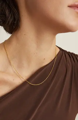AURATE Barely There Chain Necklace - Yellow