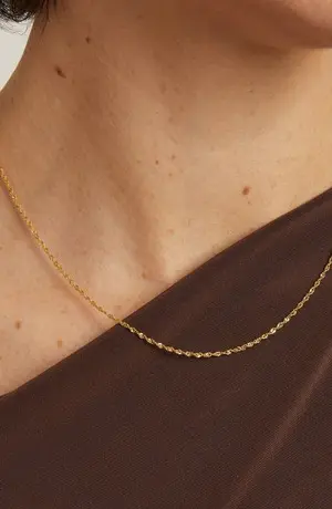 AURATE Barely There Chain Necklace - Yellow