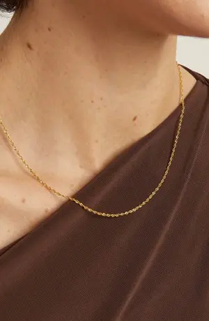 AURATE Barely There Chain Necklace - Yellow