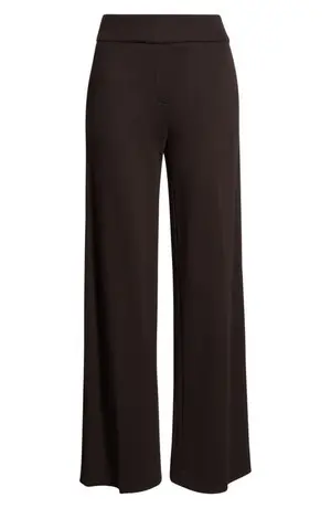 Anne Klein Pull-on Wide Leg Trousers - Deep Mahogany