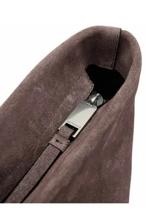 ALLSAINTS Alba Zip Suede Tote - Mocha Brown