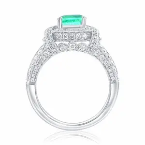 SOUZANA BY SUZY LEVIAN 14k White Gold Emerald And Diamond Ring