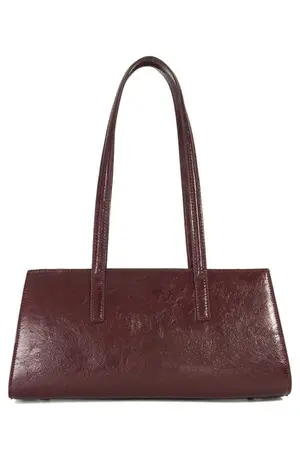 Dune London Depend Croc Embossed Leather Shoulder Bag - Burgundy