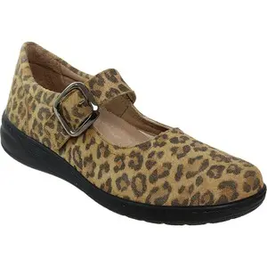 DAVID TATE Pace Leather Mary Jane Leopard Suede