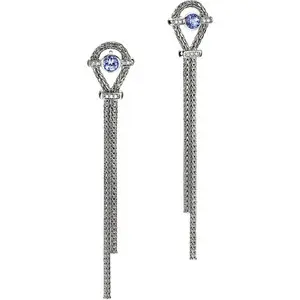 John Hardy Icon Tanzanite And Diamond Drop Earrings - Silver