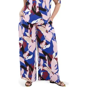 City Chic Printed Wide Leg Pants - Wild Fern