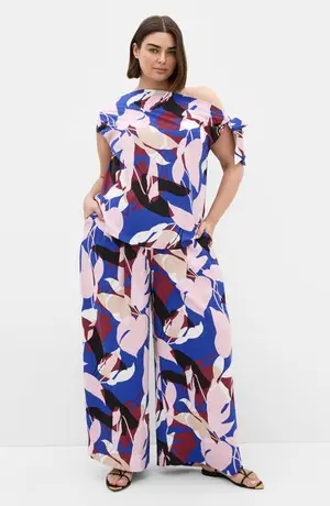 City Chic Printed Wide Leg Pants