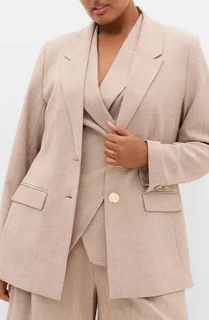 City Chic Luci Blazer - Latte