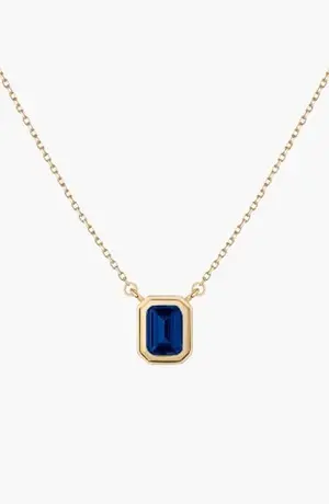 AURATE Lab Grown Blue Sapphire Heirloom Necklace - Yellow