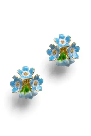 BILL SKINNER STUDIO Forget Me Not 3 Cluster Studs - Blue