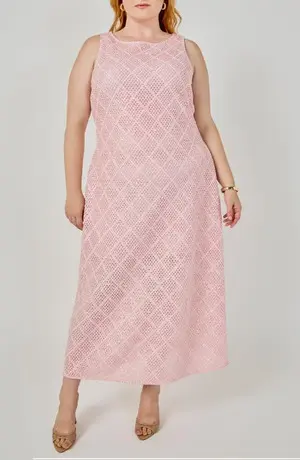 Endless Rose Textured Sleeveless Maxi Dress - Pink