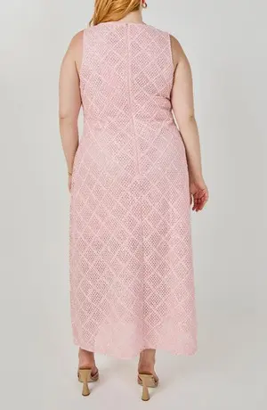 Endless Rose Textured Sleeveless Maxi Dress