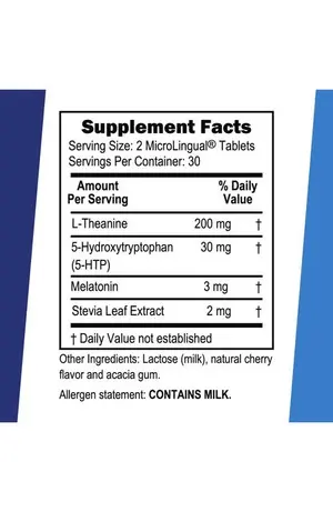 SUPERIOR SOURCE Calming Formula L-theanine Melatonin 5-htp Microlingual Tablets