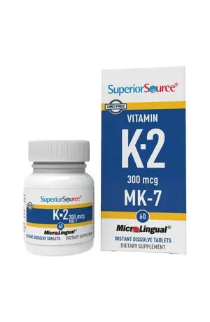 SUPERIOR SOURCE Vitamin K2 Mk-7 Sublingual Dissolving Tablets - White