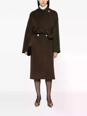 Alberta Ferretti Belted Coat - Brown