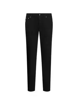 Dolce & Gabbana Logo-plaque Slim-fit Jeans - Black