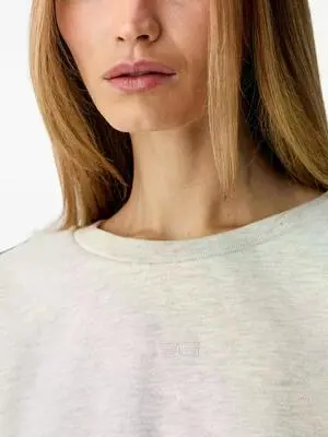 GESTUZ Logo Embroidered Dropped Shoulder Sweatshirt