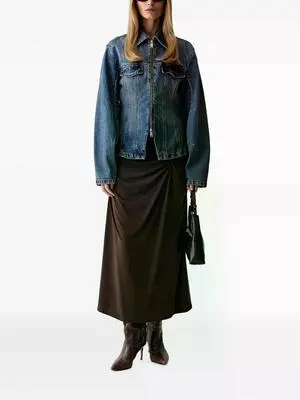 GESTUZ Zip-up Denim Jacket - Blue