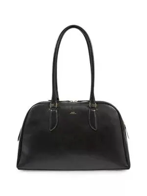 A.p.c. Logo-print Leather Shoulder Bag - Black
