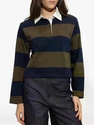 A.p.c. Striped Long-sleeve Polo Shirt