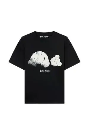Palm Angels Spray Broken Bear T-shirt - Neutrals