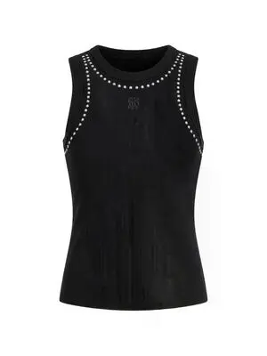Dkny Studded Ribbed Tank Top - Black
