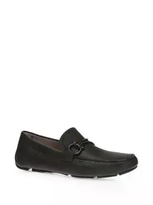 FERRAGAMO Gancini Pebbled Leather Loafers