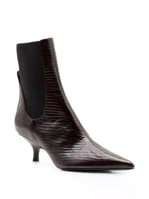 GIABORGHINI Tara Reptile-effect Chelsea Ankle Boots - Brown