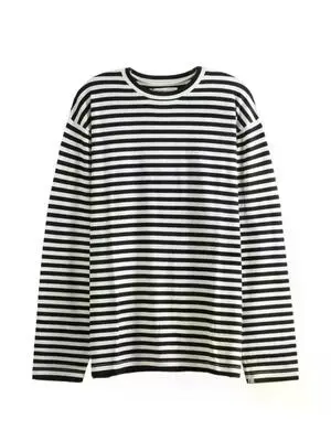 Extreme Cashmere N°452 Rock Striped Long-sleeve T-shirt - White