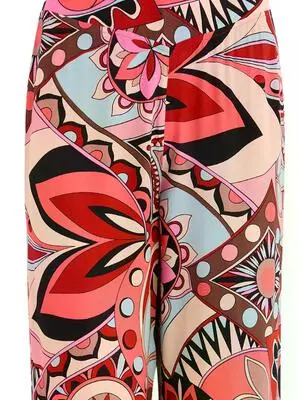 Rixo Aubree Swirl Print Wide Leg Trousers - Pink