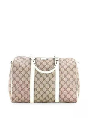 Gucci Joy Boston Bag Gg Coated Canvas Medium Satchel - White