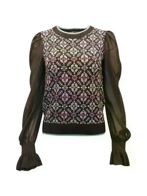Maje Maely Geo-print Sweater