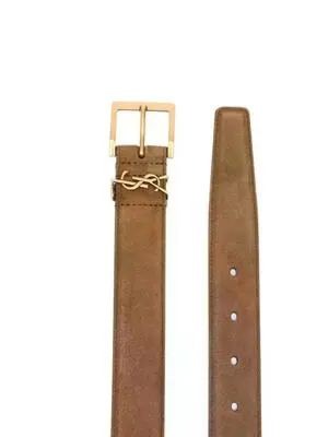 Saint Laurent Cassandre Vadim Belt In Suede