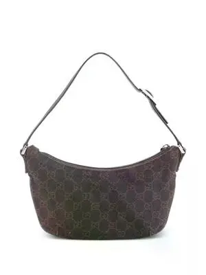 Gucci Vintage Pochette Shoulder Bag Gg Canvas Small Hobo Bag - Brown
