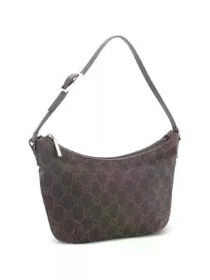 Gucci Vintage Pochette Shoulder Bag Gg Canvas Small Hobo Bag - Brown