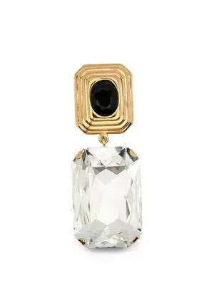 Alessandra Rich Crystal-embellished Drop-design Earrings - Gold