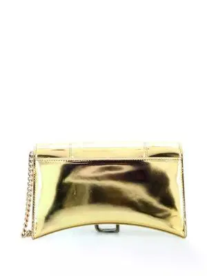 Balenciaga Hourglass Chain Wallet Leather Crossbody Bag - Gold