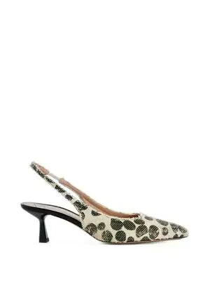 Roberto Festa Dalila Polka-dot Laser-cut Heeled Pumps - Black