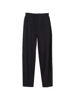 Giorgio Armani Virgin-wool Pleated Trousers - Black