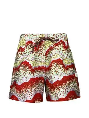 ATELIER VLISCO Bubble Waves Drawstring Shorts - Red