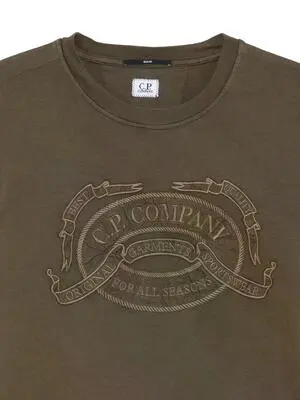 C.P. COMPANY 20/1 Jersey Boxy Long Sleeve Logo T-shirt - Green