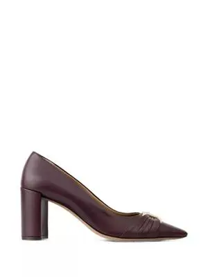 FERRAGAMO Gancini Ornament Pumps With Bock Heel - Red