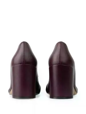 FERRAGAMO Gancini Ornament Pumps With Bock Heel - Red