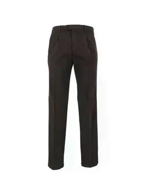 BRIGLIA 1949 Pleated-detail Straight-leg Trousers - Brown