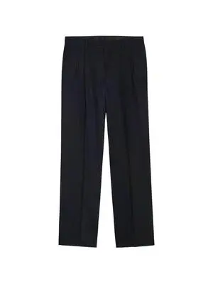 LARDINI Pinstripe-pattern Pleated Trousers - Black