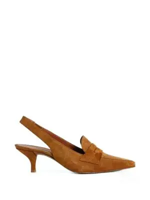 Roberto Festa Artemide Suede Slingback Heeled Pumps - Brown