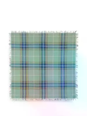Eric Bompard Mini Tartan Fringed Scarf - Green