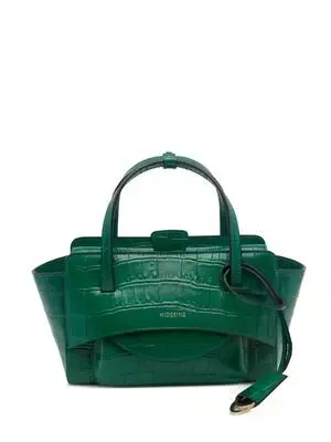 HIDESINS Small Flap Crocodile-effect Patent Leather Tote Bag - Green