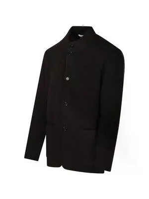 LARDINI Button-up High-neck Coat - Brown