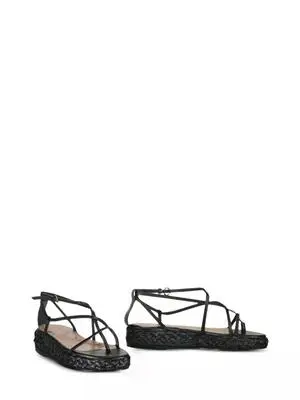 Red Valentino Braided-sole Cage-strap Sandals - Black